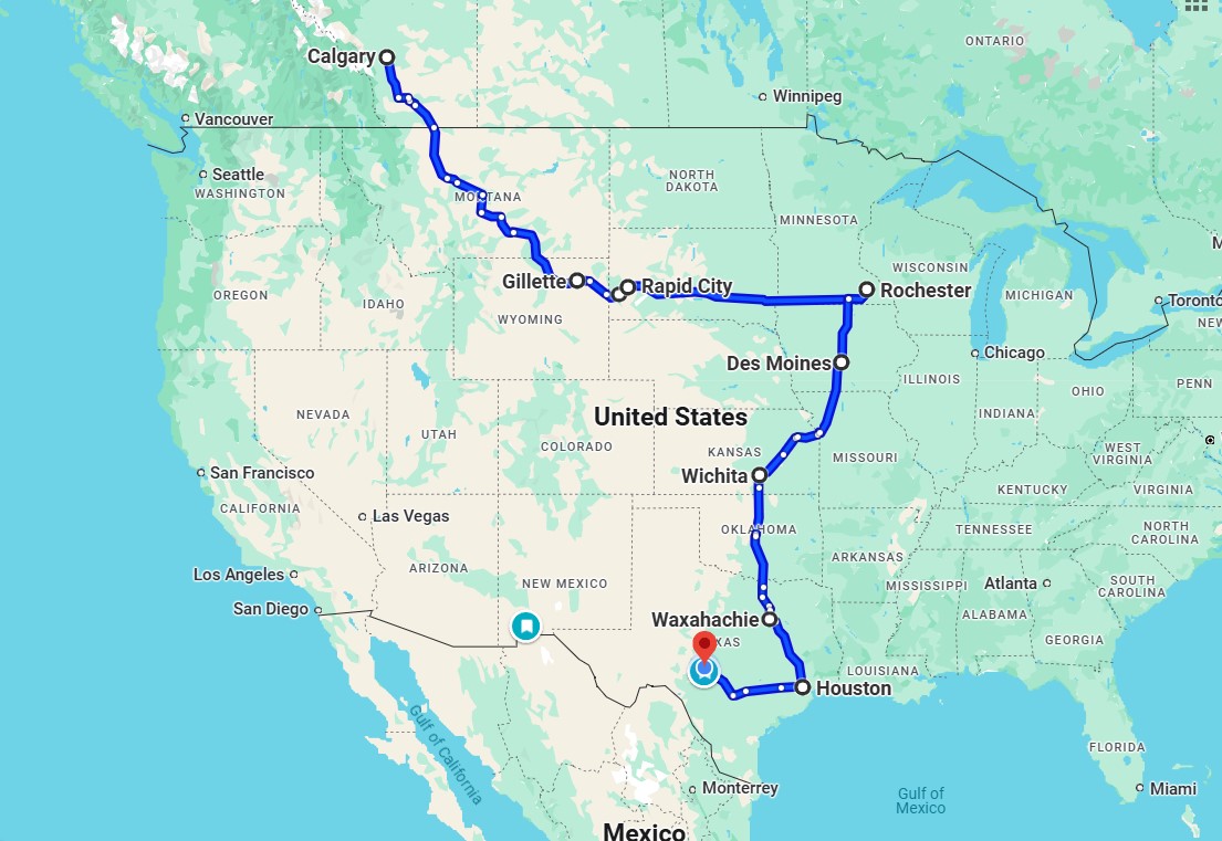 Houston, Texas to Junction, Texas – 30th November – Rowkin Rovings Blog